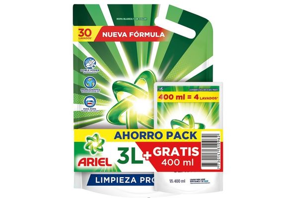 Jabón Liquido ARIEL 3 L + 400 ml en Tienda Inglesa
