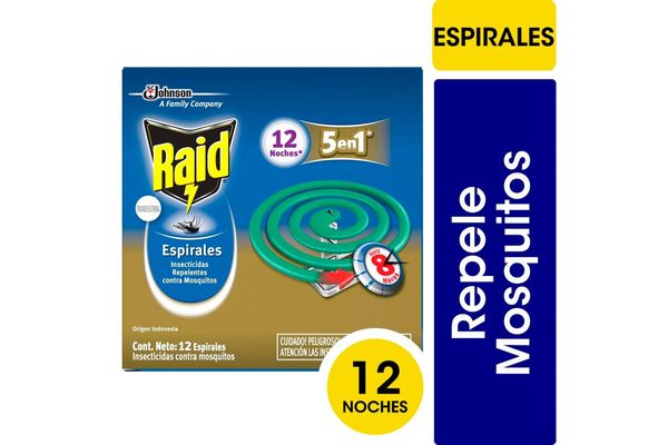 Insecticida RAID Repele Mosquitos en Espiral 12 Unidades en Tienda Inglesa