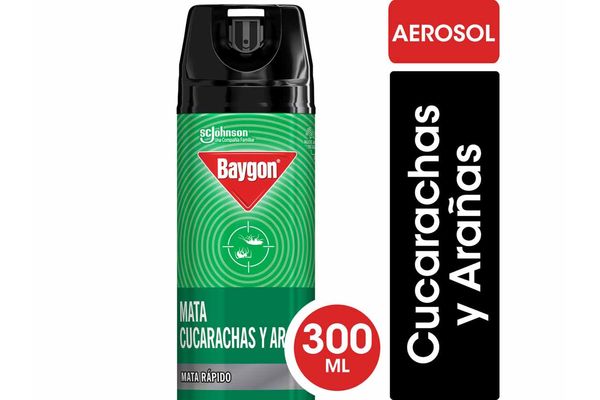 Insecticida Mata Cucarachas y Arañas BAYGON en Aerosol 300 cc en Tienda ...