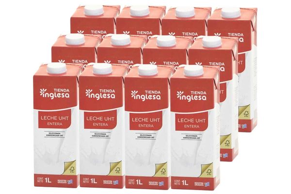 Leche UHT Entera TIENDA INGLESA Larga Vida en Funda x 12 Unidades en ...