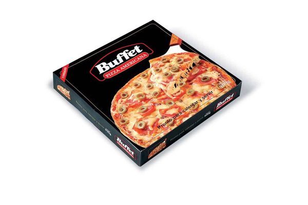 Pizza Americana BUFFET Pronta para Calentar y Servir con 2 Unidades 700 ...