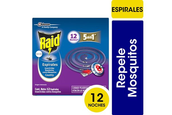 Insecticida RAID Repele Mosquitos Country Fresh en Espiral (12 un.) en ...