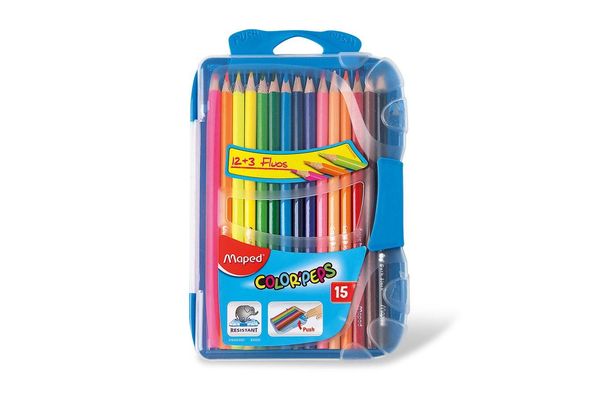Colores MAPED Color'Peps x12 + 3 Fluo Valija en Tienda Inglesa