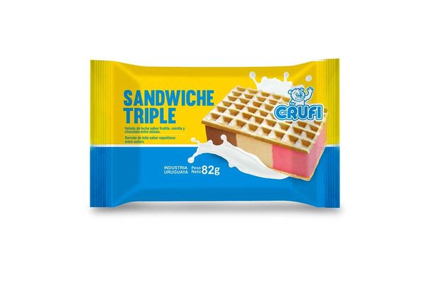 Helado Sandwiche Triple de Frutilla Crema y Chocolate CRUFI 82 gr en ...