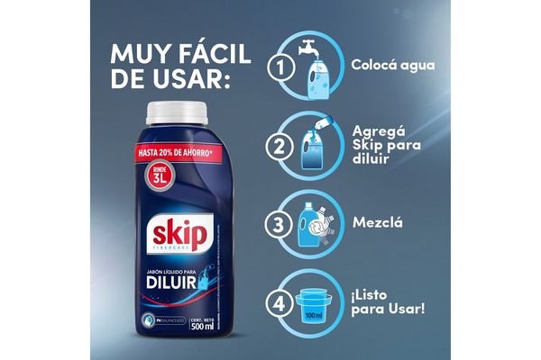Jabón Líquido SKIP para Diluir 500 ml + Botella en Tienda Inglesa