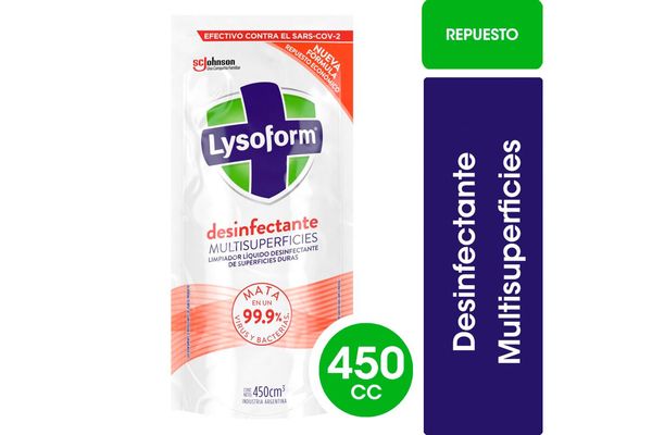 Limpiador Líquido Desinfectante Multisuperficies LYSOFORM 450 ml en ...