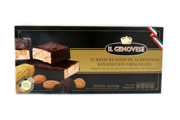 Turrón Blando de Almendras bañado con Chocolate Il Genovese 150g en ...