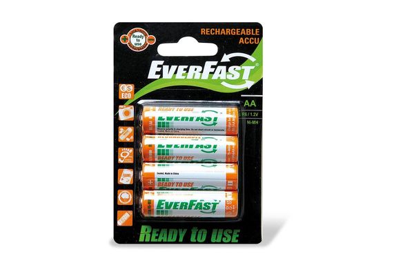 Pack 4 Pilas Everfast AA 200 MAH NI- MH cargada en Tienda Inglesa
