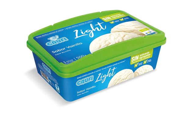 Helado Dietético Triple sabor Vainilla, Frutilla y Chocolate CRUFI 1 L ...