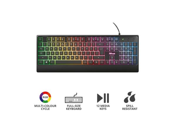 Teclado TRUST Gaming Ziva Iluminado en Tienda Inglesa