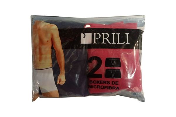 Boxer PRILI de Microfibra Clásico Liso x 2 Unidades en Tienda Inglesa