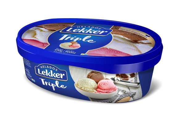 Helado LEKKER Triple Crema, Chocolate y Frutilla 900 ml en Tienda Inglesa