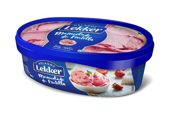 Helado LEKKER Marmolado de Frutilla con Pulpa 900 gr en Tienda Inglesa