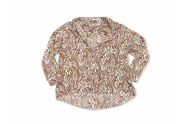 Camisa de Dama Print Blanco/Marrón Talle L en Tienda Inglesa