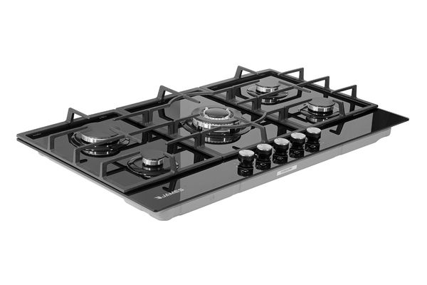 Anafe JAMES 5 Hornallas a Supergás-Gas Natural con Vidrio Negro en Tienda Inglesa