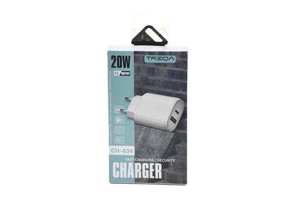 Cargador Ficha USB Tipo C TREQA 20W en Tienda Inglesa