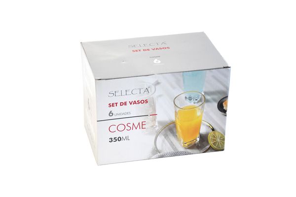 Set de Vasos SELECTA Cosme 350ml x 6 en Tienda Inglesa