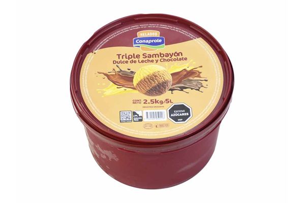 Helado sabor Triple Sambayón, Dulce de Leche y Chocolate CONAPROLE 5 L ...