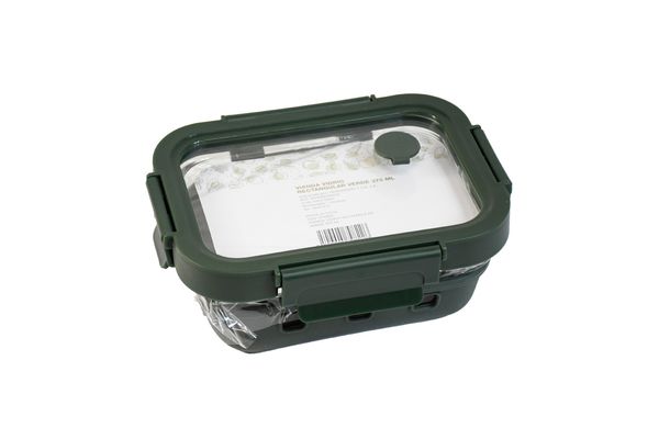 Vianda de Vidrio con Clip TIENDA CASA Rectangular 370 ml Verde en ...