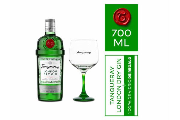 Gin TANQUERAY London Dry 750 ml + 1 Copa en Tienda Inglesa