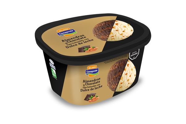 Helado CONAPROLE Almendras y Chocolate tipo Holandés con Dulce de Leche ...