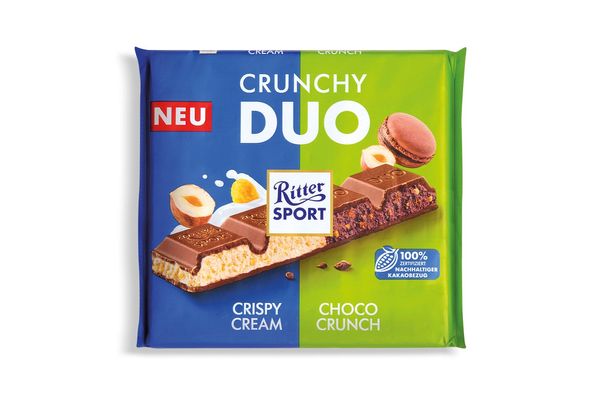Chocolate RITTER SPORT Crunchy Duo 218 gr en Tienda Inglesa