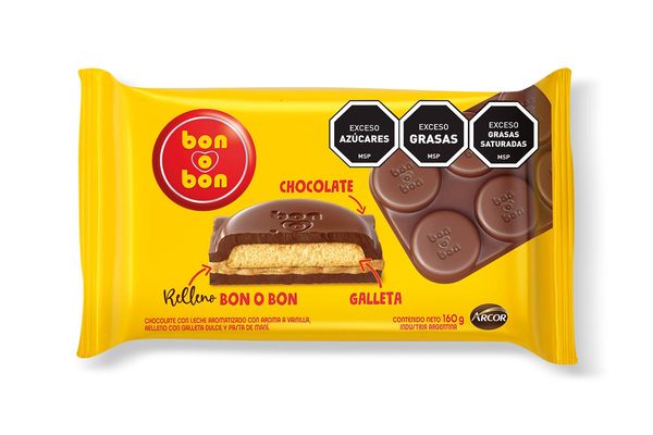 Chocolate BON O BON Relleno con Pasta de Maní 160 gr en Tienda Inglesa