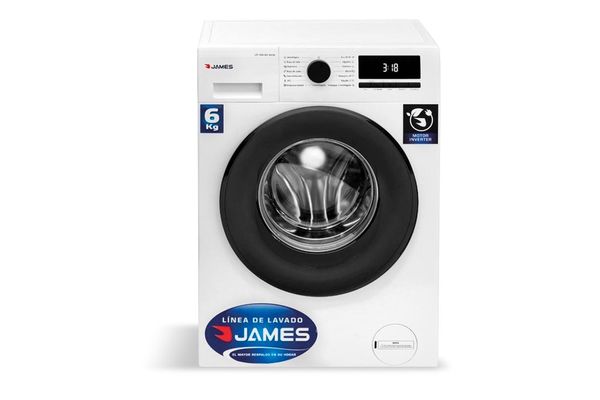 Lavarropas JAMES LR 1006 INV G6 Blanco Carga Frontal Display LED 6 Kg ...