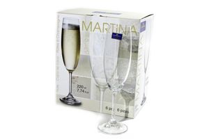 Set x 6 Copas Flauta MARTINA LARA 220 ml en Tienda Inglesa