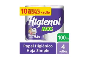 Papel Higiénico Max HIGIENOL x 4 Unidades 100 m en Tienda Inglesa