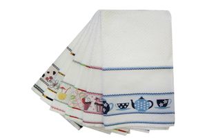 Repasador DOHLER Jacquard Blanco Bordado 45 x 70 cm en Tienda Inglesa