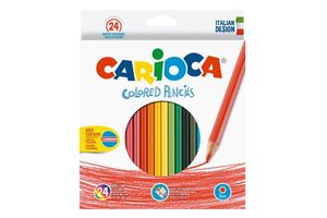 Lápices de Colores en Madera Hexagonales CARIOCA x 24 en Tienda Inglesa