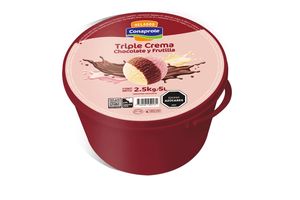 Helado sabor Triple Crema Chocolate y Frutilla CONAPROLE 5 L en Tienda ...