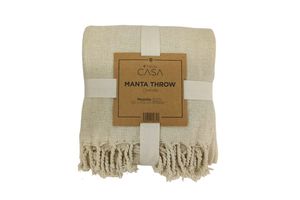 Manta Throw Chenille TIENDA CASA Crudo 130 x 170 cm en Tienda Inglesa