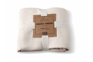 Manta Throw de Algodón TIENDA CASA Crudo 130 x 170 cm en Tienda Inglesa