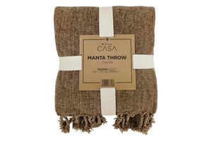 Manta Throw Chenile TIENDA CASA Tostado 130 x 170 cm en Tienda Inglesa