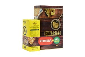 Pack Yerbera Metal + Yerba Tradicional CANARIAS 250 gr en Tienda Inglesa